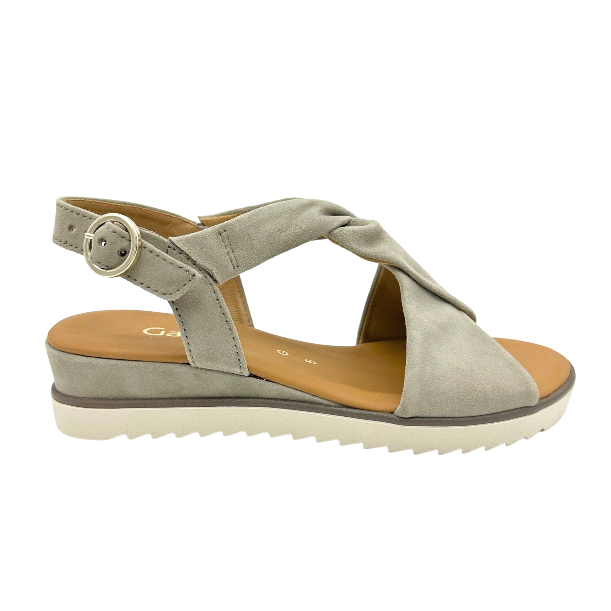 Gabor Rich 22.751 soft sage green suede leather wedge sandals – Arnouts ...