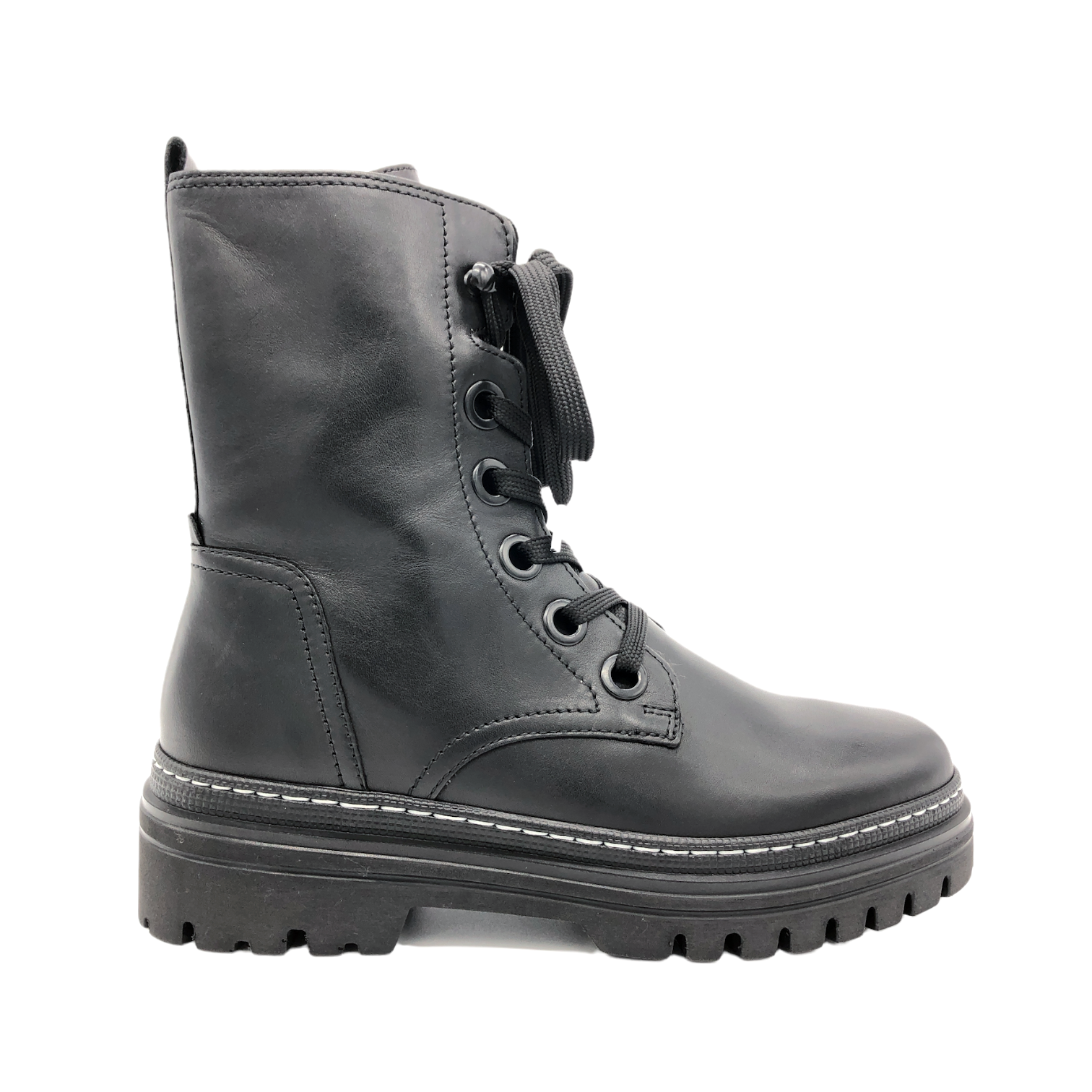 Gabor Genoa black leather military style boots 71.721 – Arnouts Shoes